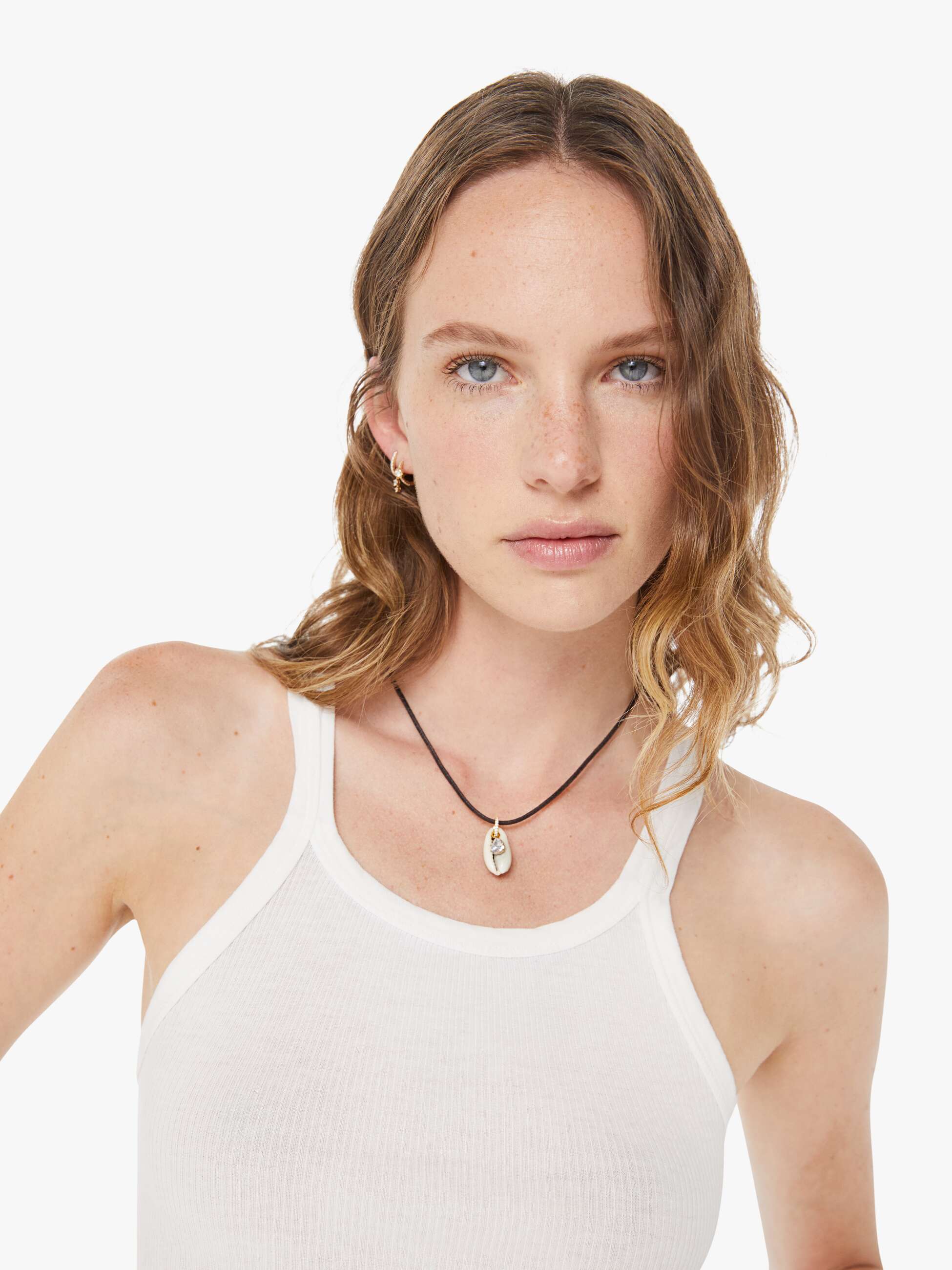 LUDA Suede Necklace - White Cowrie | MOTHER DENIM