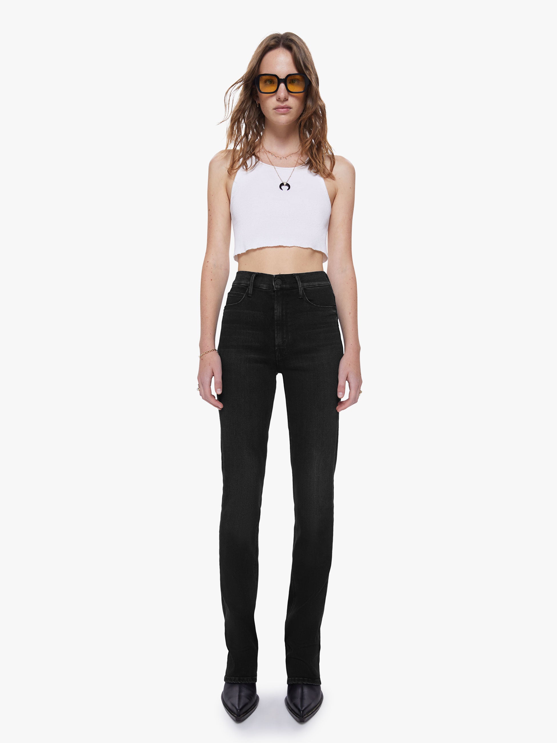 HIGH WAISTED RUNAWAY - ENCOUNTERS AT NIGHT | MOTHER DENIM