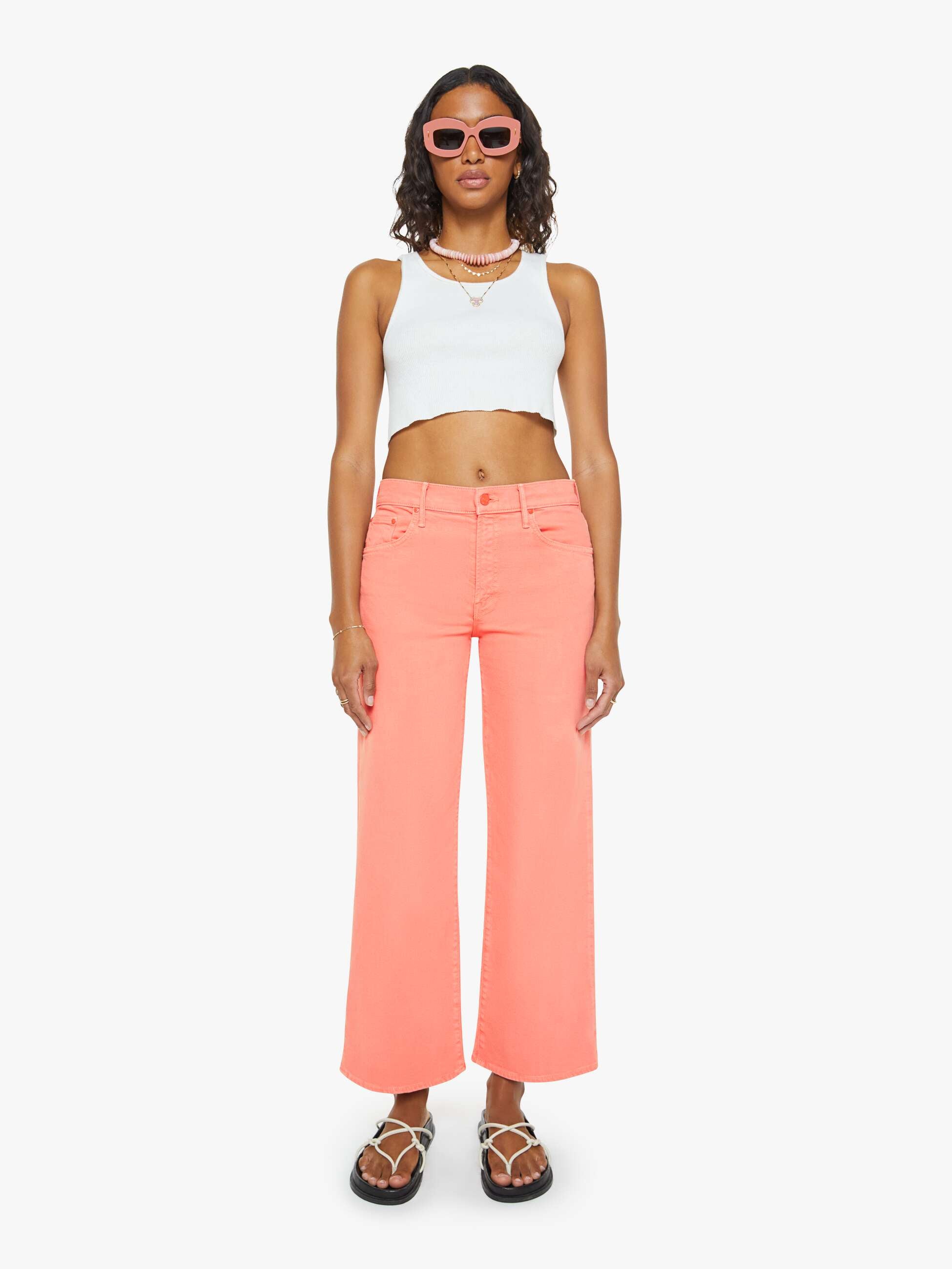 The Mid Rise Maven Ankle - Peach Amber | MOTHER DENIM