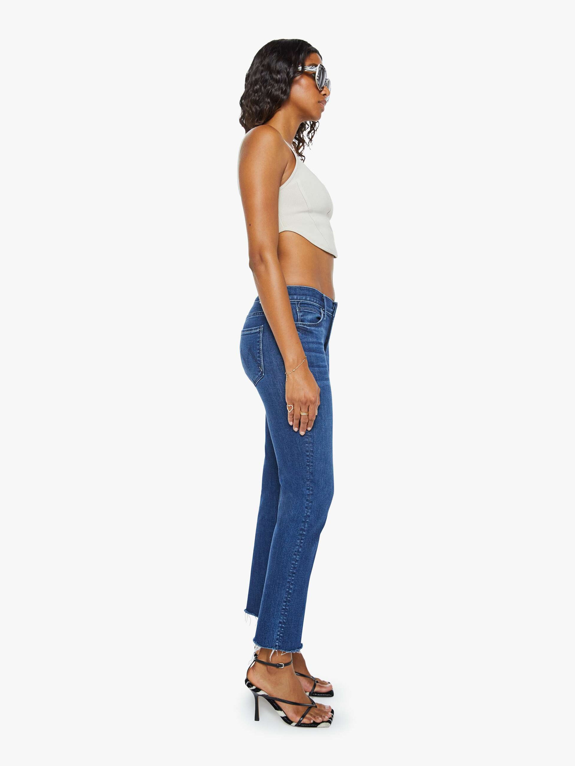 The Mid Rise Dazzler Ankle Fray - Fancy Meeting You Here | MOTHER DENIM