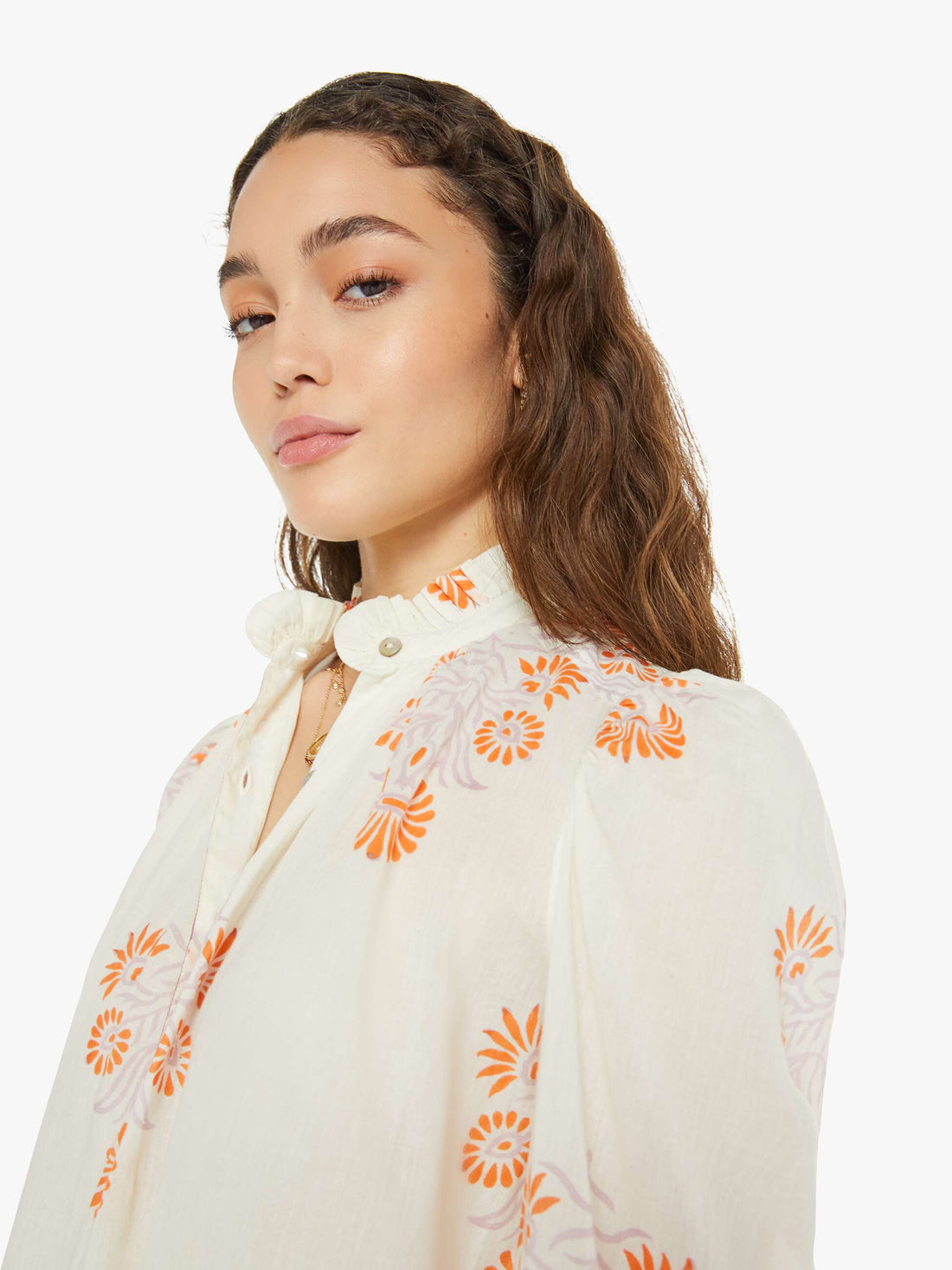 Alix Of Bohemia Ana Shirt - Papaya Aster | MOTHER DENIM