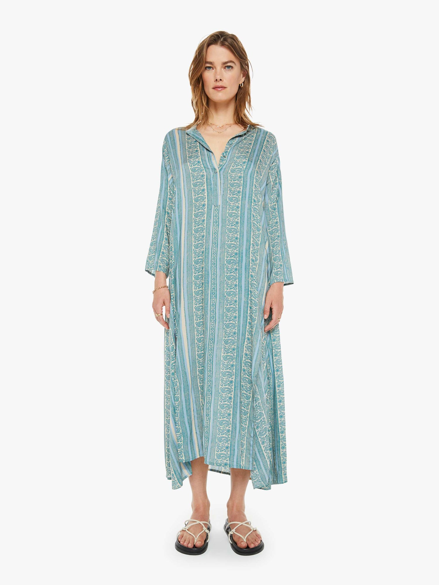 Natalie Martin Isobel Dress - Paisley Stripe Pool | MOTHER DENIM
