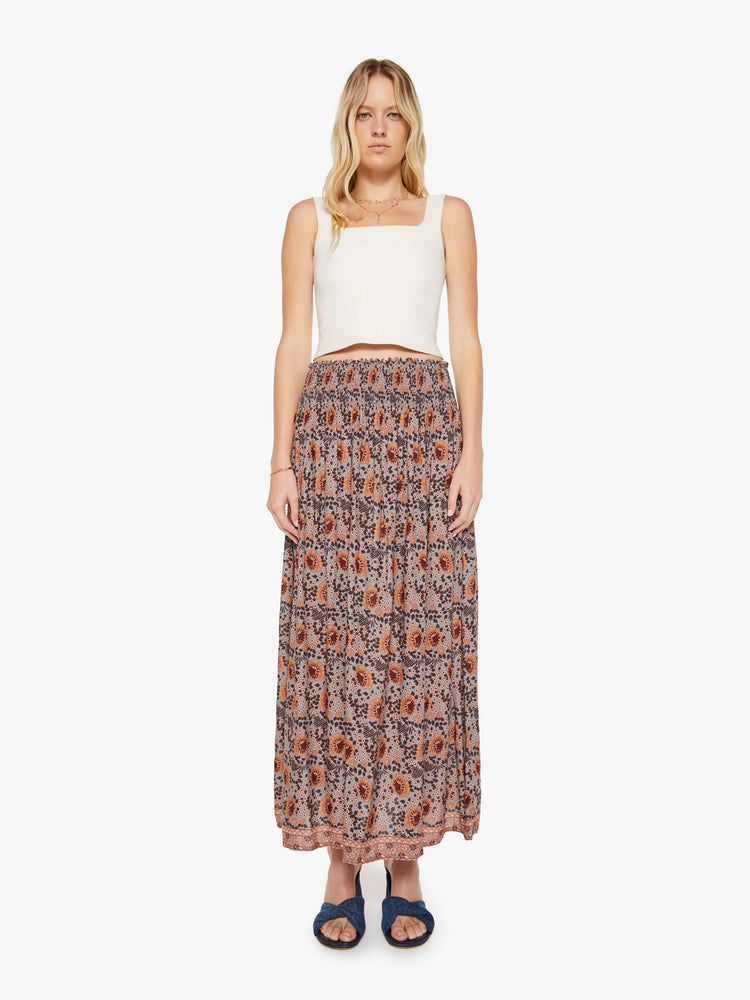 Natalie Martin Bella Skirt - Vintage Flowers Slate | MOTHER DENIM