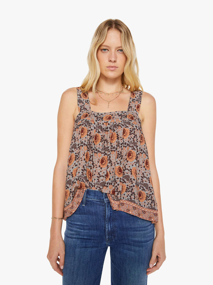 Natalie Martin Jasmine Top - Vintage Flowers Slate | MOTHER DENIM